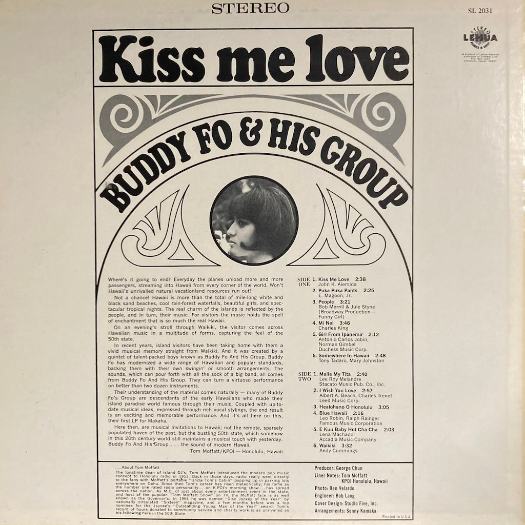 Buddy Fo & His Group - Kiss Me Love – AGS Honolulu