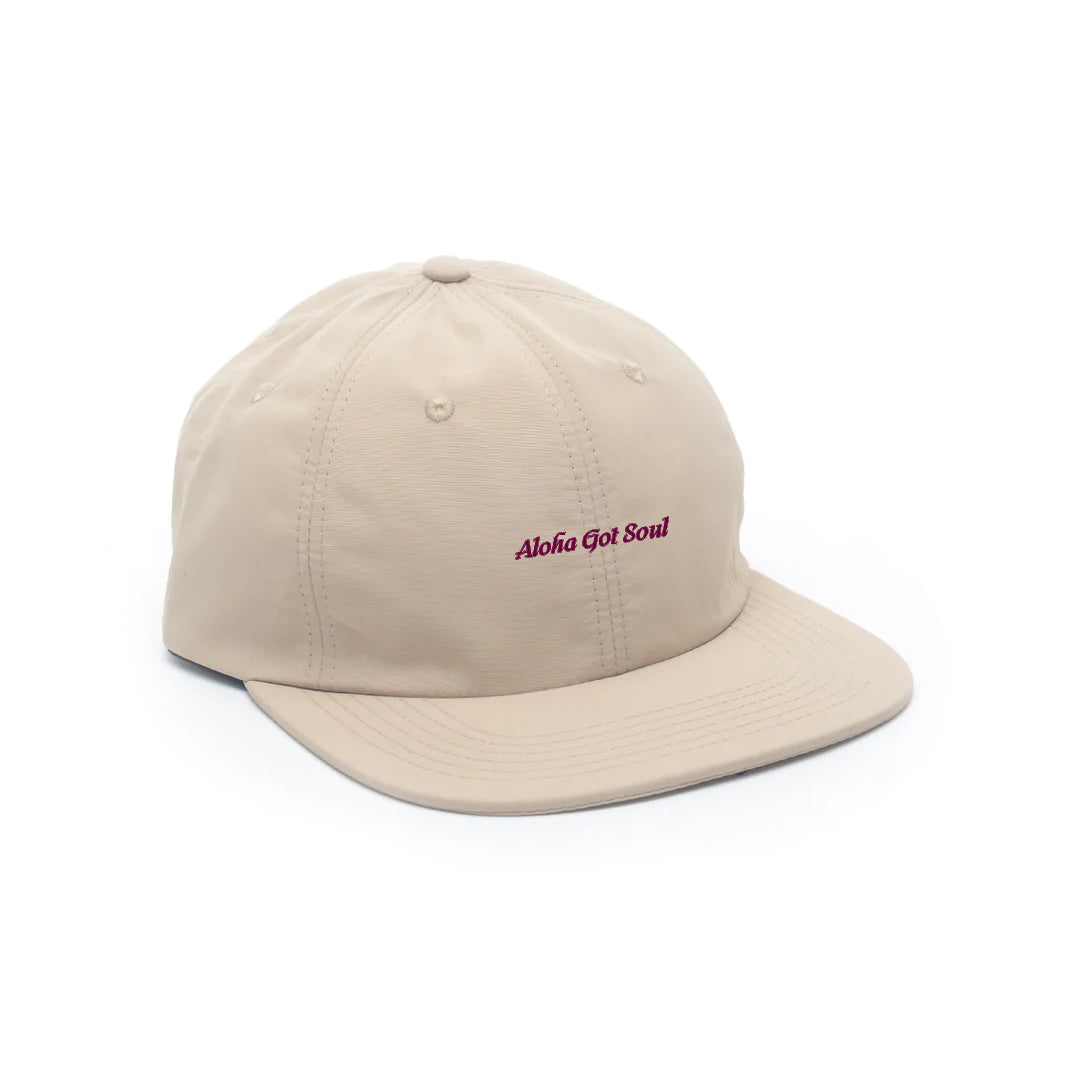 Aloha Got Soul Script Logo Cap (Hat) - Beige / Wine – AGS Honolulu